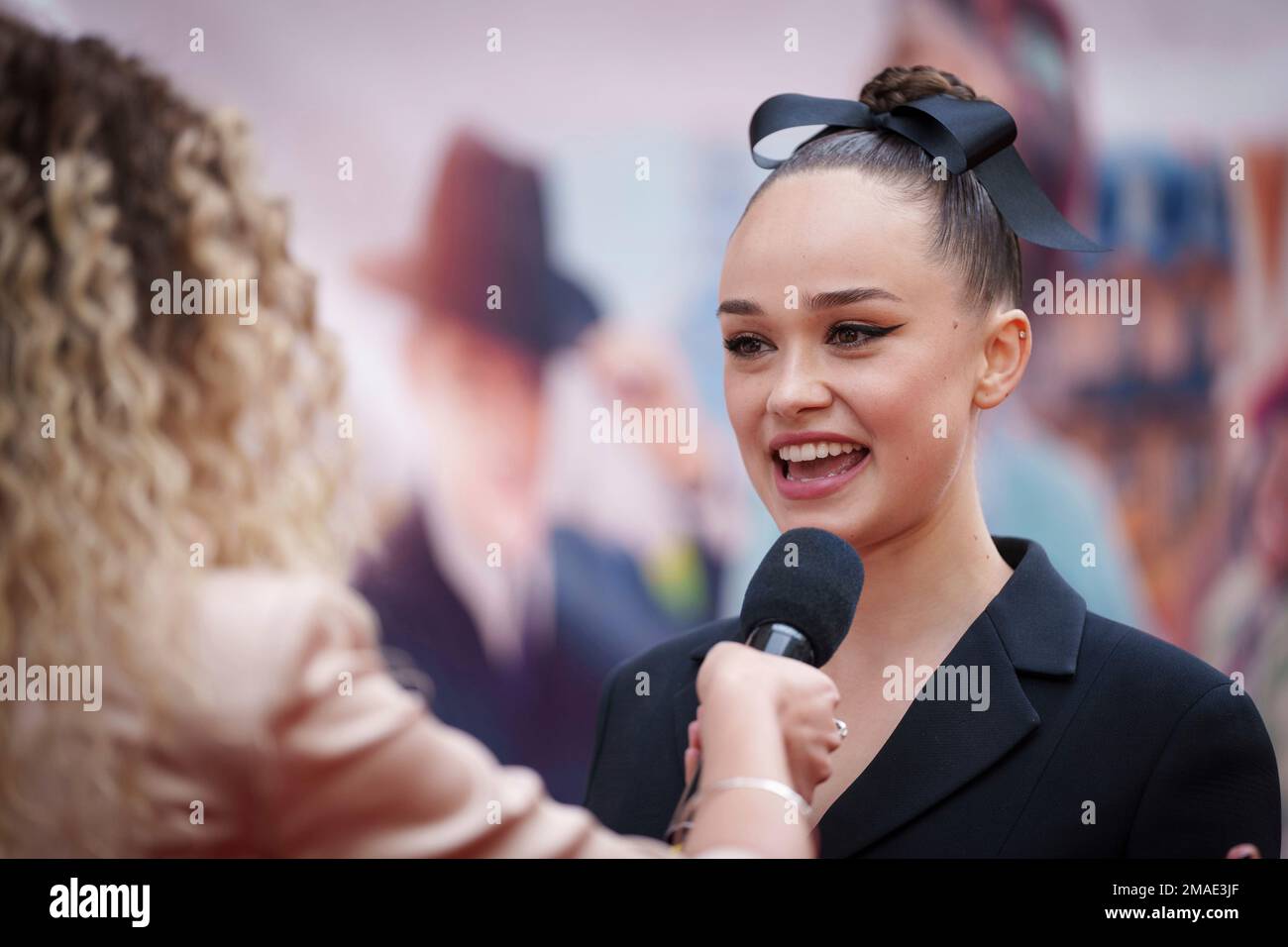 Rose Williams is interviewed upon arrival for the UK premiere of the ...