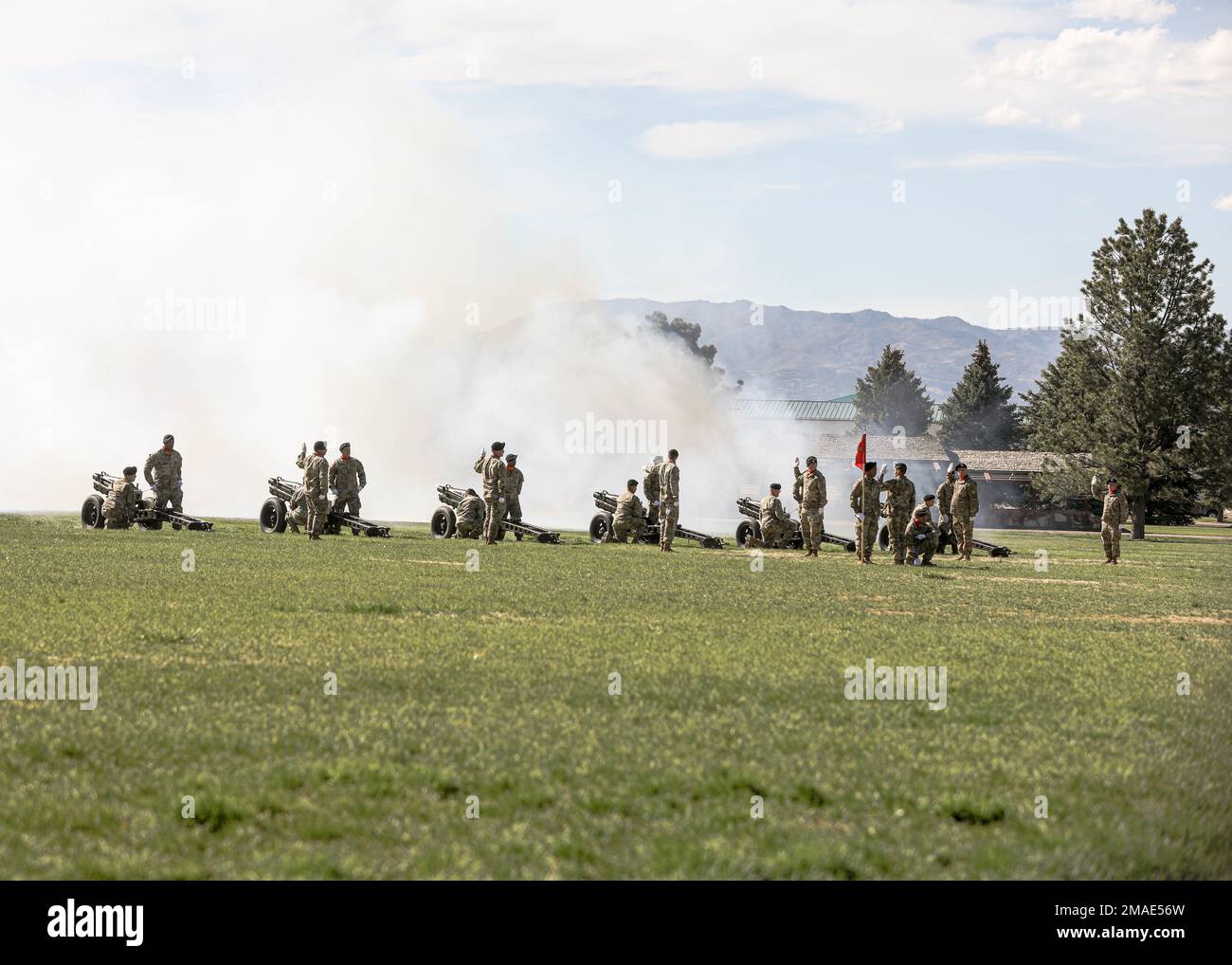 Soldiers of the Salute Battery, assigned to the 2nd Battalion, 77th ...