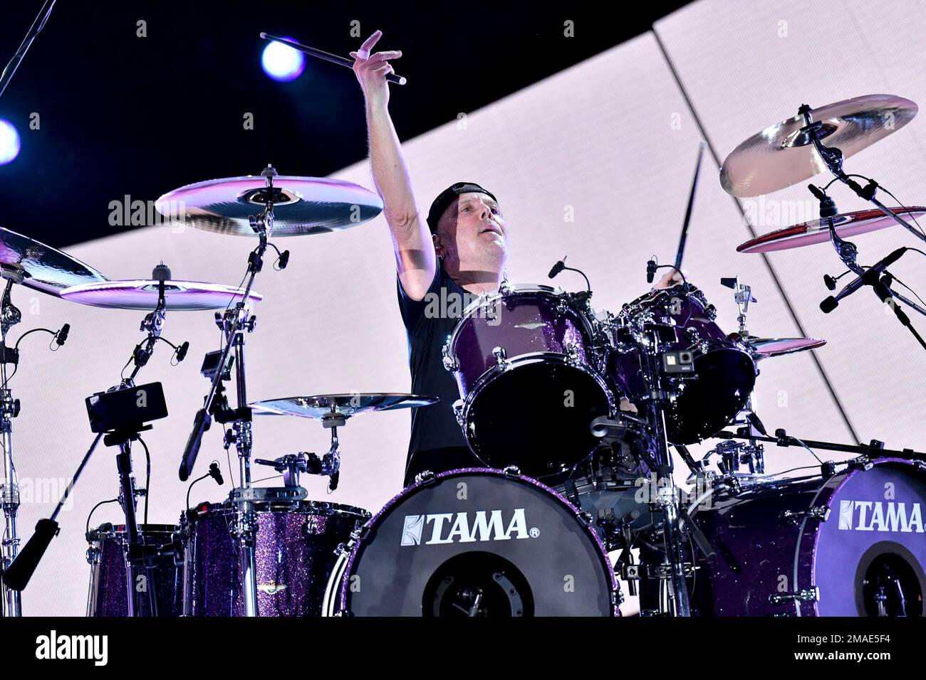 Lars Ulrich of Metallica performs during the Global Citizen Festival on ...