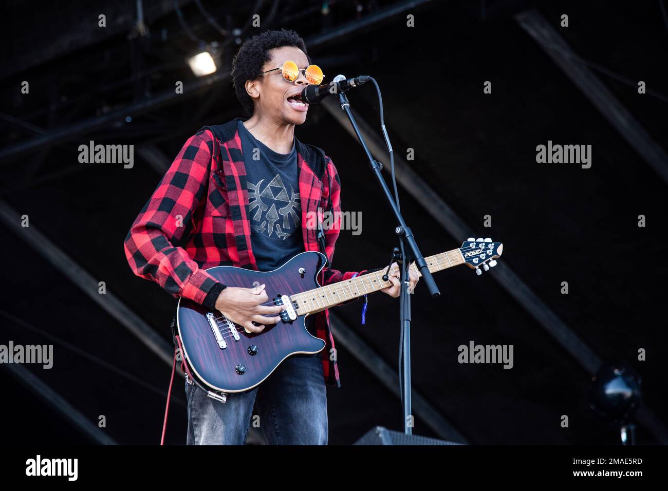 Dee Radke of Radkey performs at the Louder Than Life Music Festival at ...