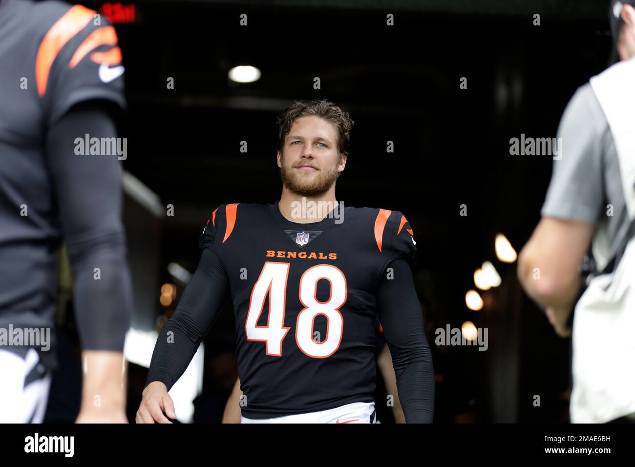 Cincinnati Bengals long snapper Cal Adomitis (48) walks towar the field ...