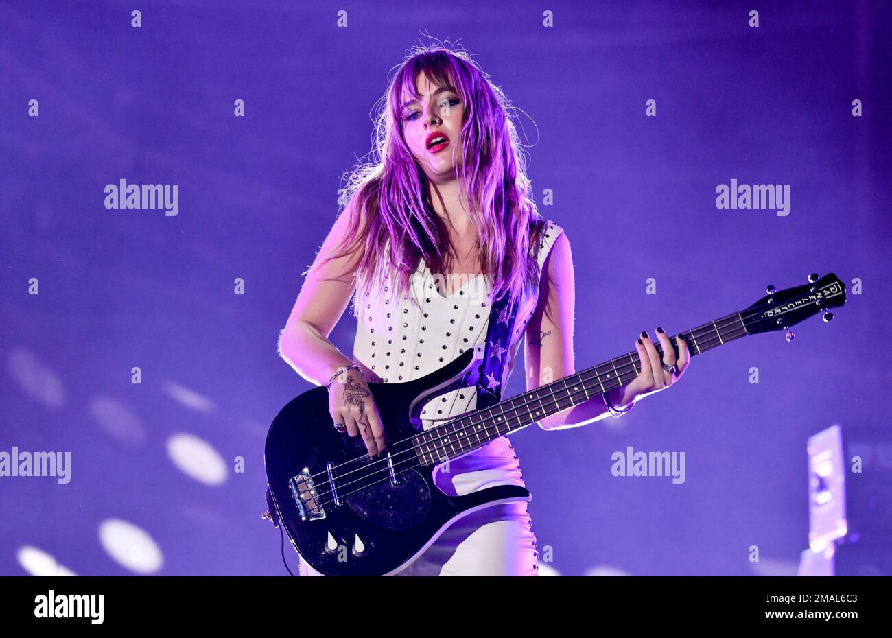 Victoria De Angelis of Måneskin performs during the Global Citizen ...
