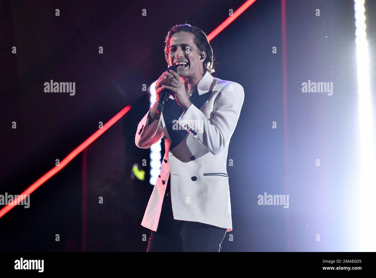 Singer Damiano David of Måneskin performs during the Global Citizen ...