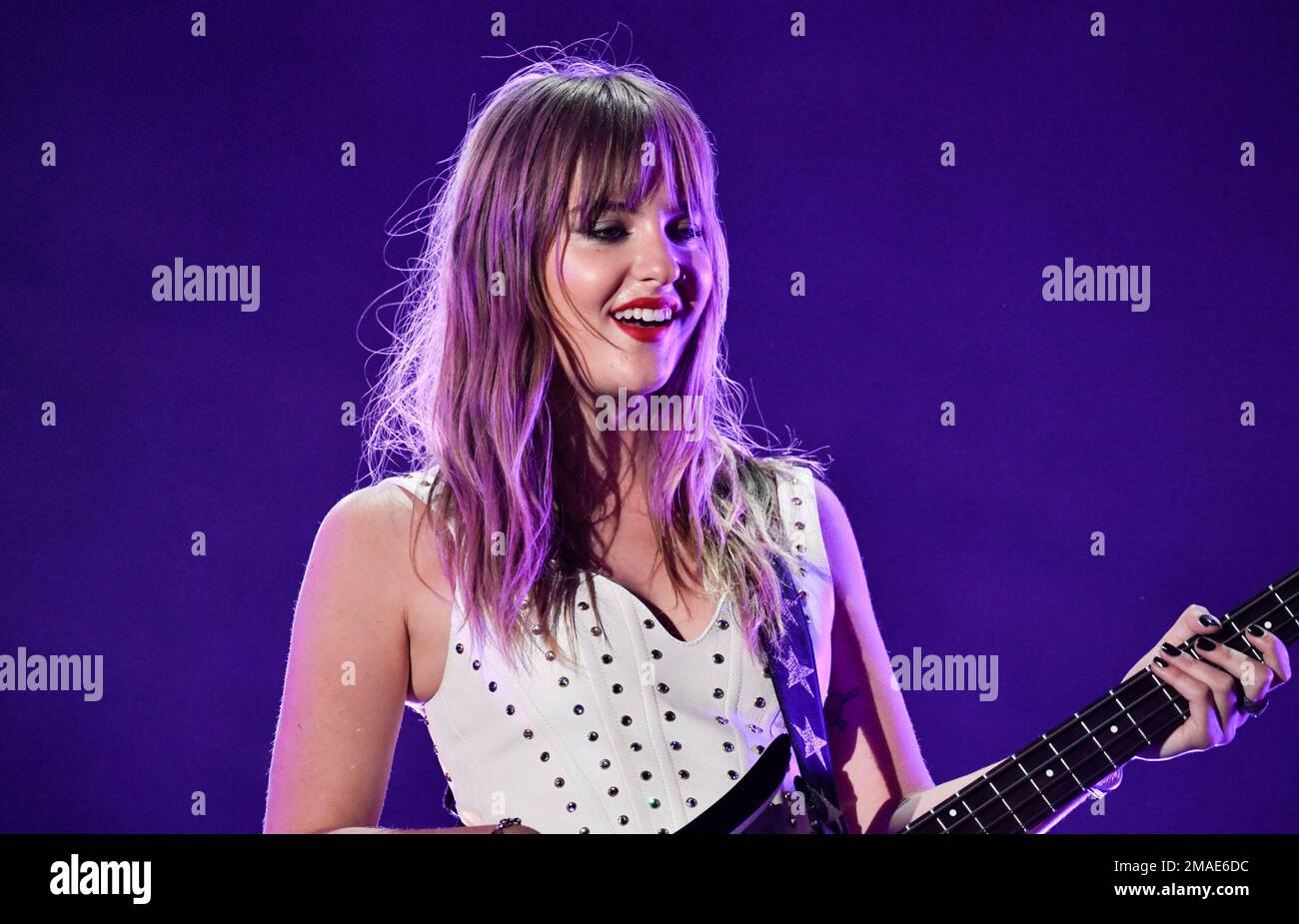 Victoria De Angelis of Måneskin performs during the Global Citizen ...