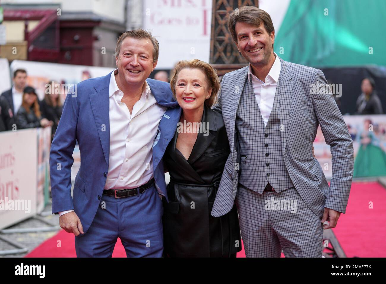 Producer Xavier Marchand, from left, Lesley Manville and producer ...