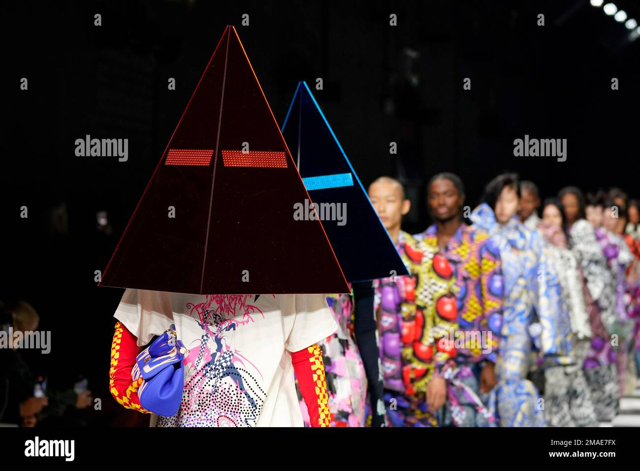 A model wears a creation as part of the Matty Bovan women's Spring ...