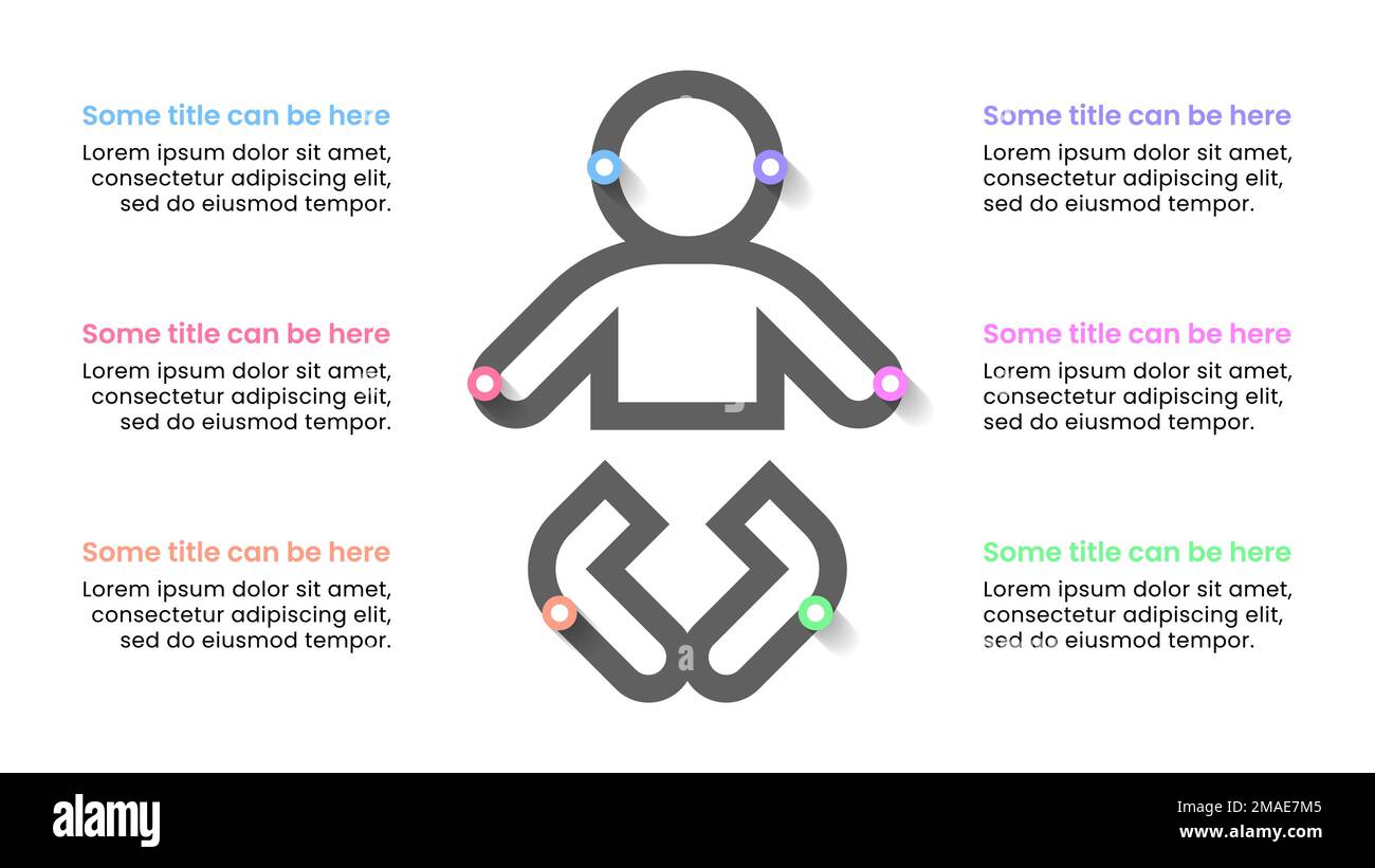 Infographic template with 6 options or steps. Baby. Can be used for ...