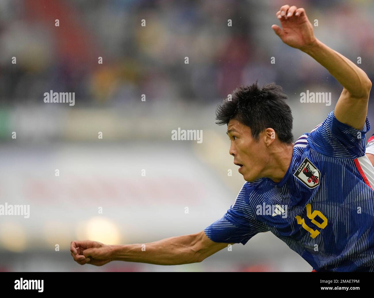 Japan's Takehiro Tomiyasu is pictured prior the international friendly ...
