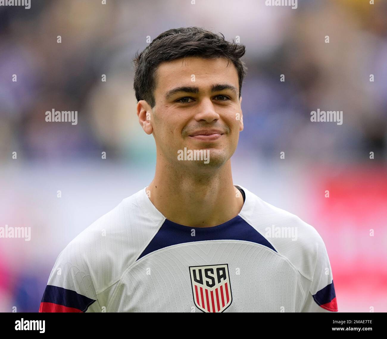 United States Giovanni Reyna is pictured prior the international ...