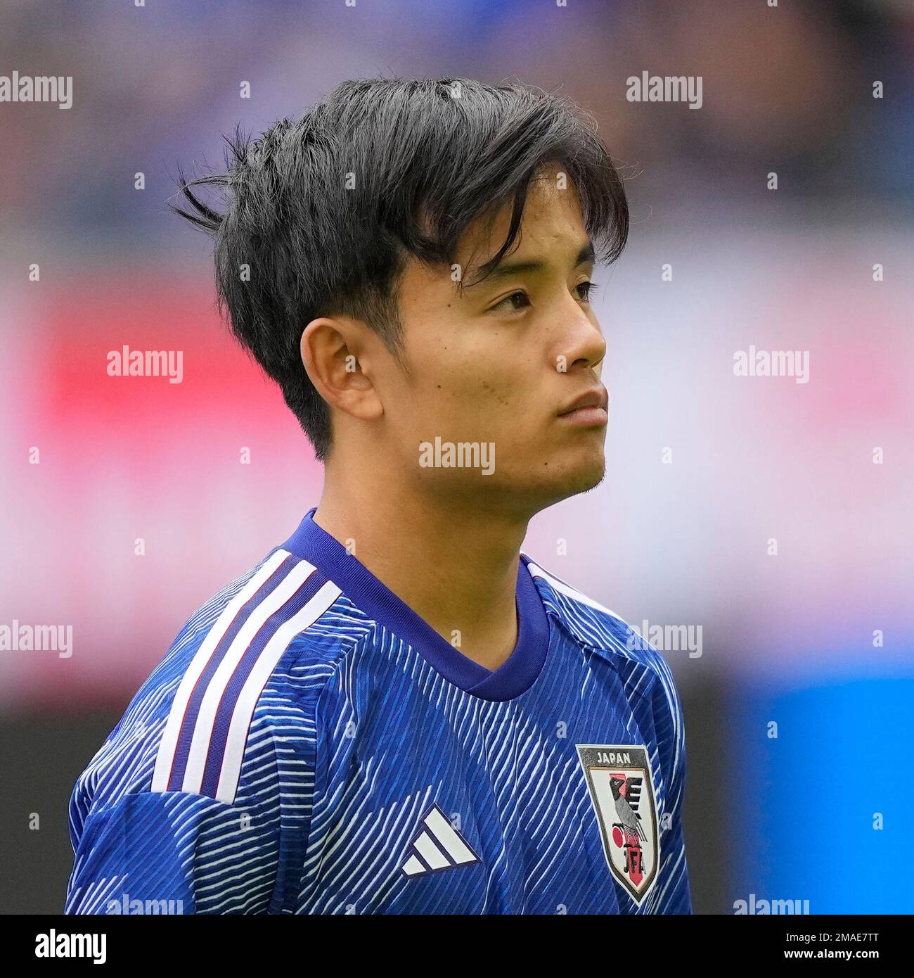 Japan's Takefusa Kubo is pictured prior the international friendly ...
