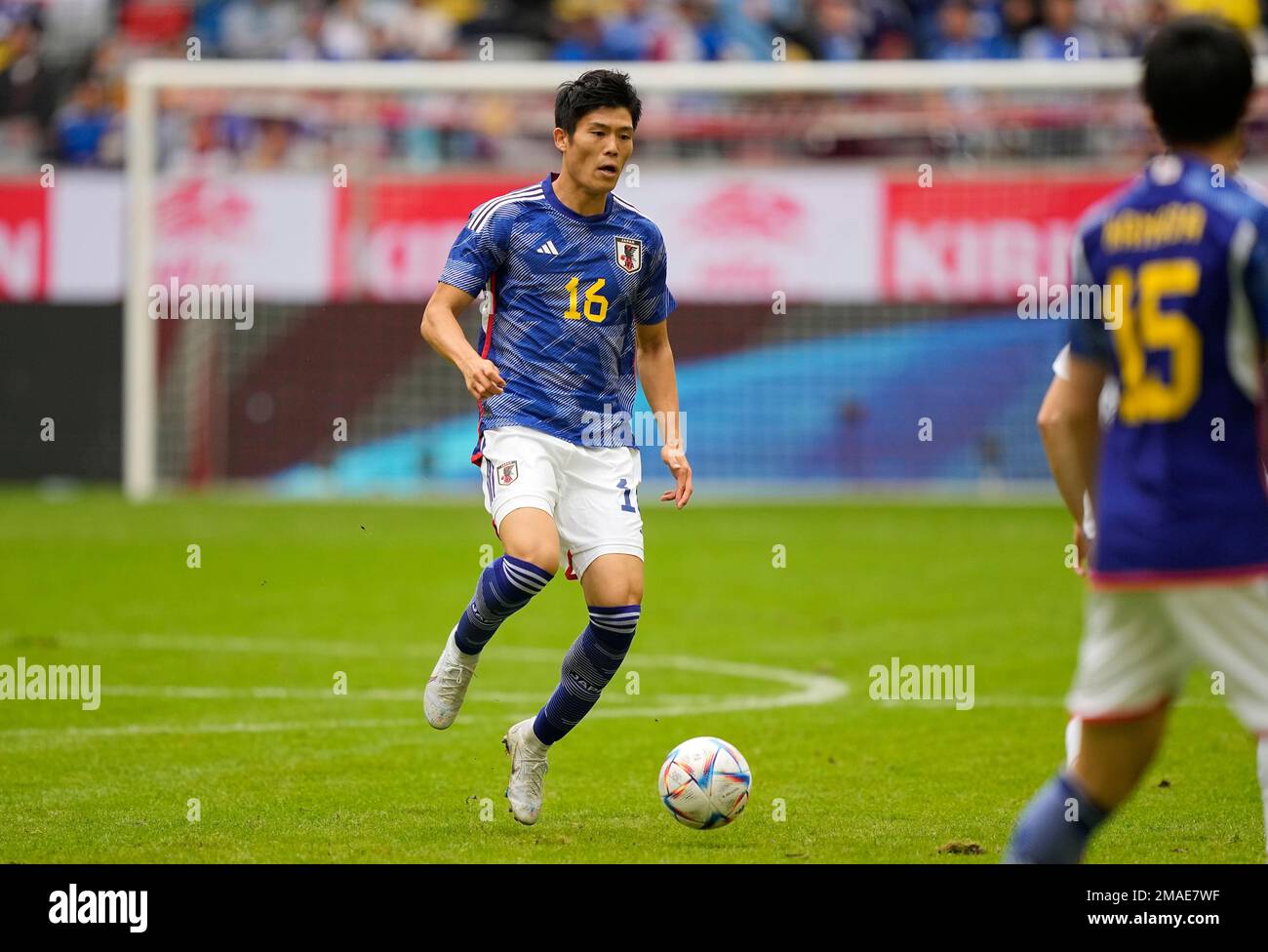 Japan's Takehiro Tomiyasu is pictured prior the international friendly ...