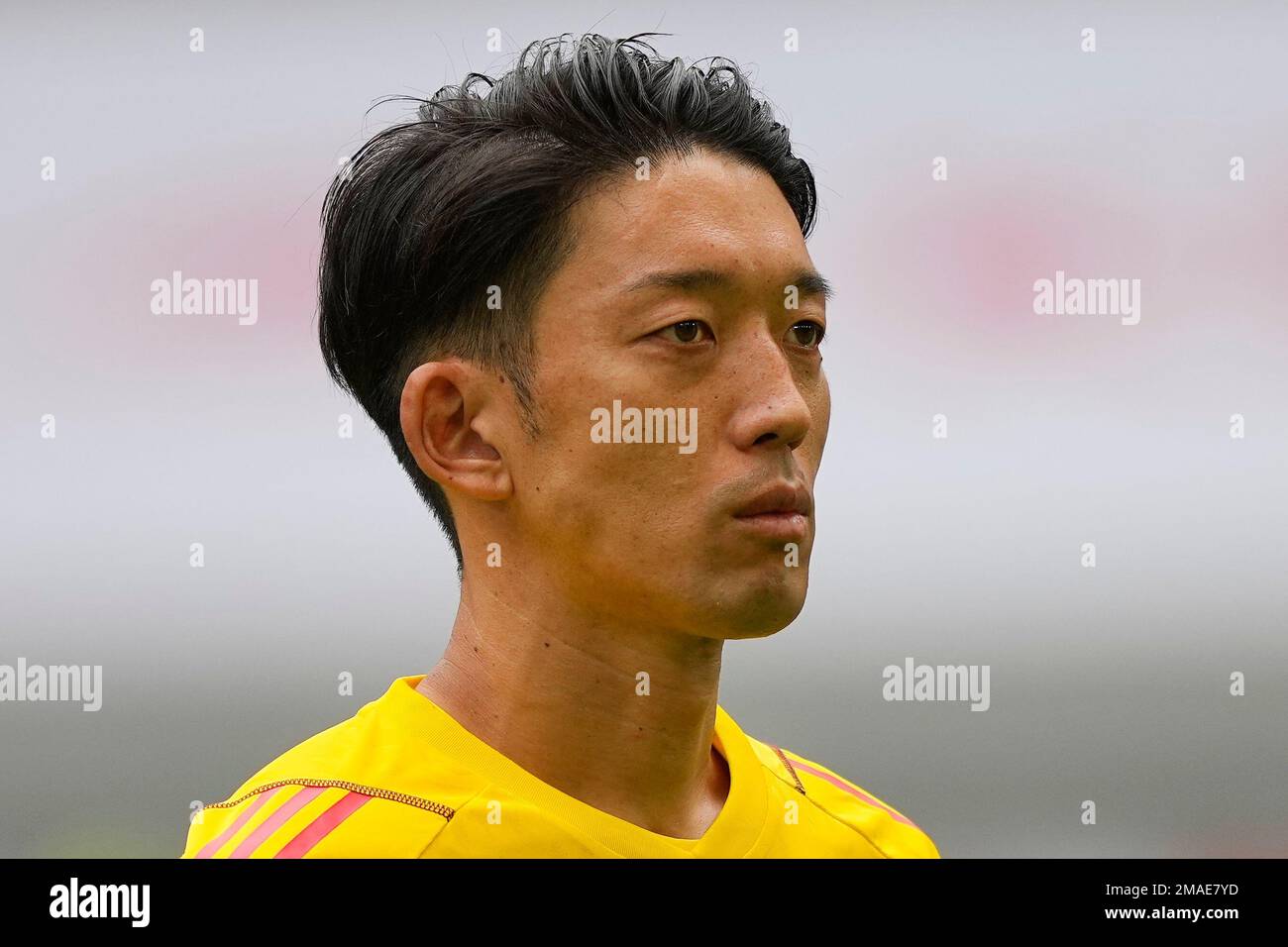 Japan's goalkeeper Shuichi Gonda is pictured prior the international ...