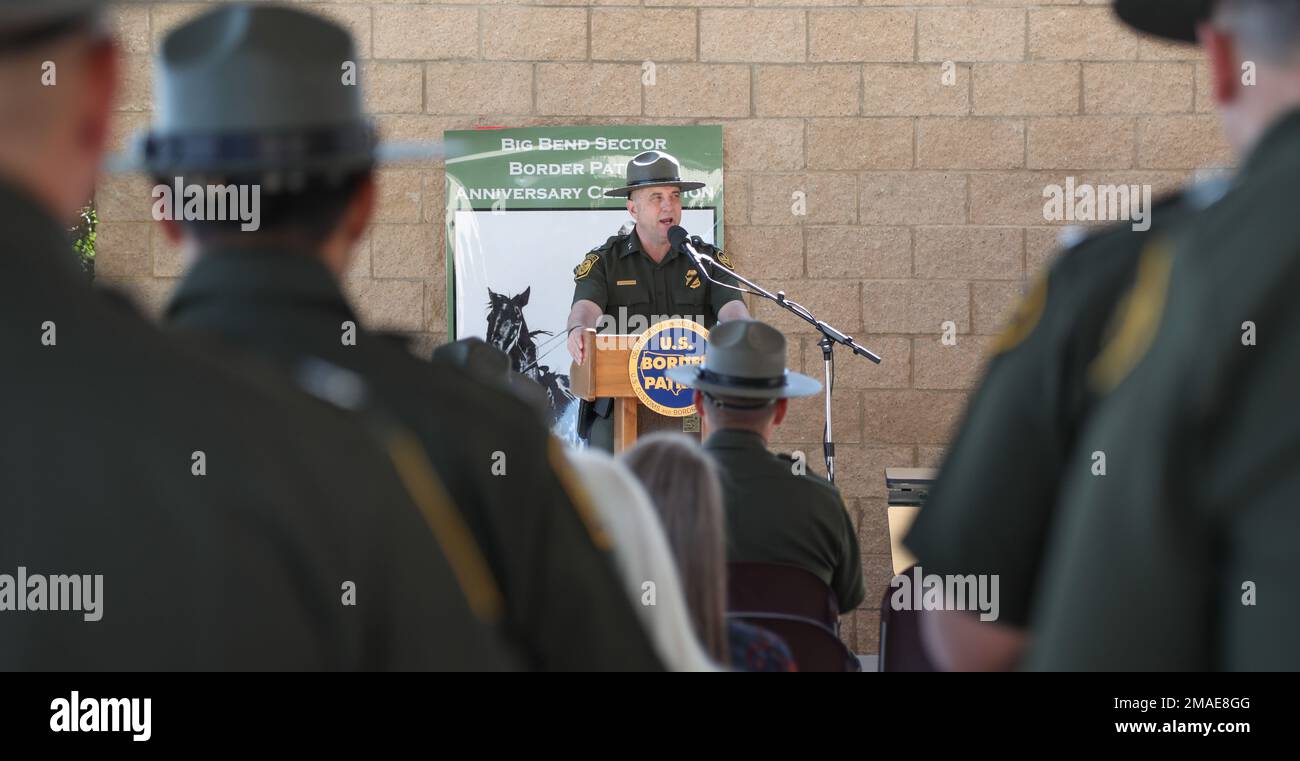 Big Bend Sector Chief Patrol Agent Sean McGoffin speaks at Border ...