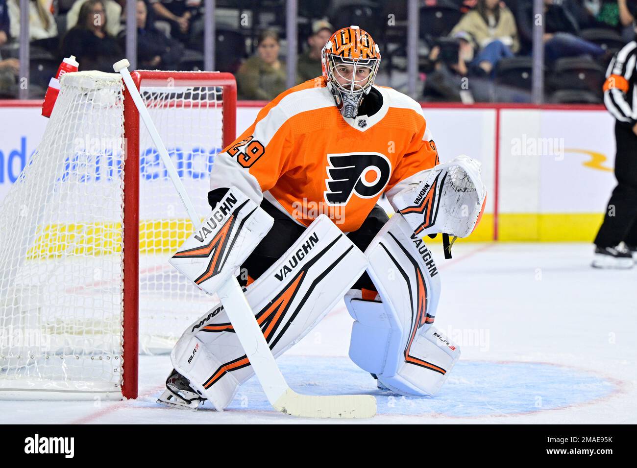 Philadelphia Flyers goaltender Troy Grosenick in action during a ...