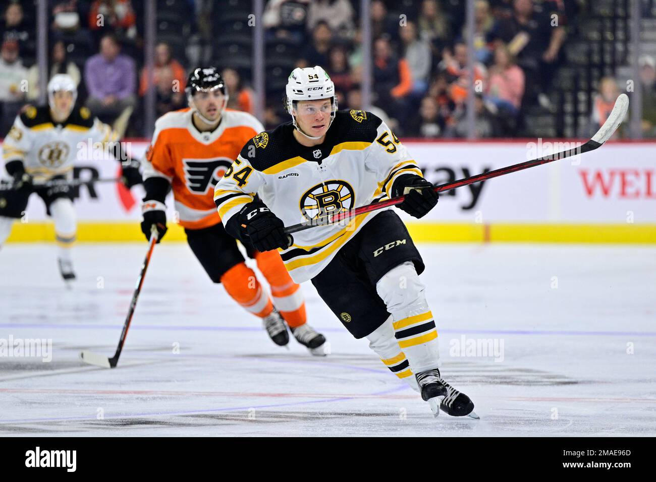 Boston Bruins' Jack Ahcan in action during a preseason NHL hockey game ...
