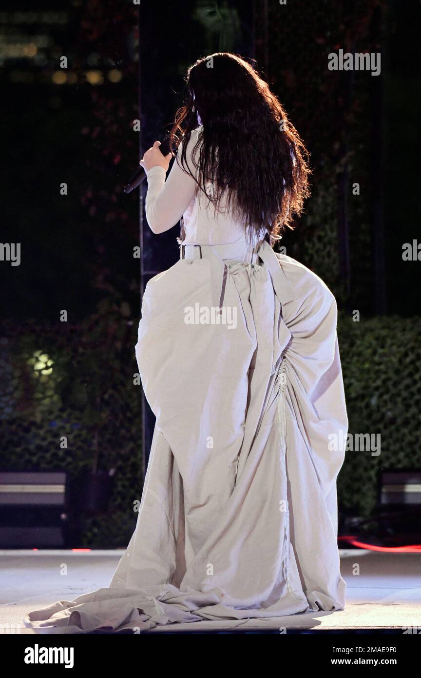 Rosalía performs during the Global Citizen Festival on Saturday, Sept ...