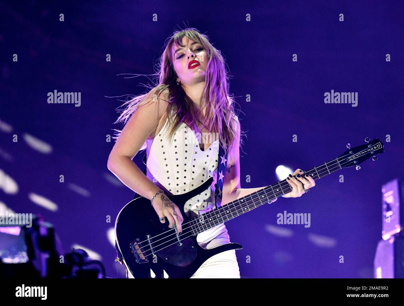 Victoria De Angelis of Måneskin performs during the Global Citizen ...