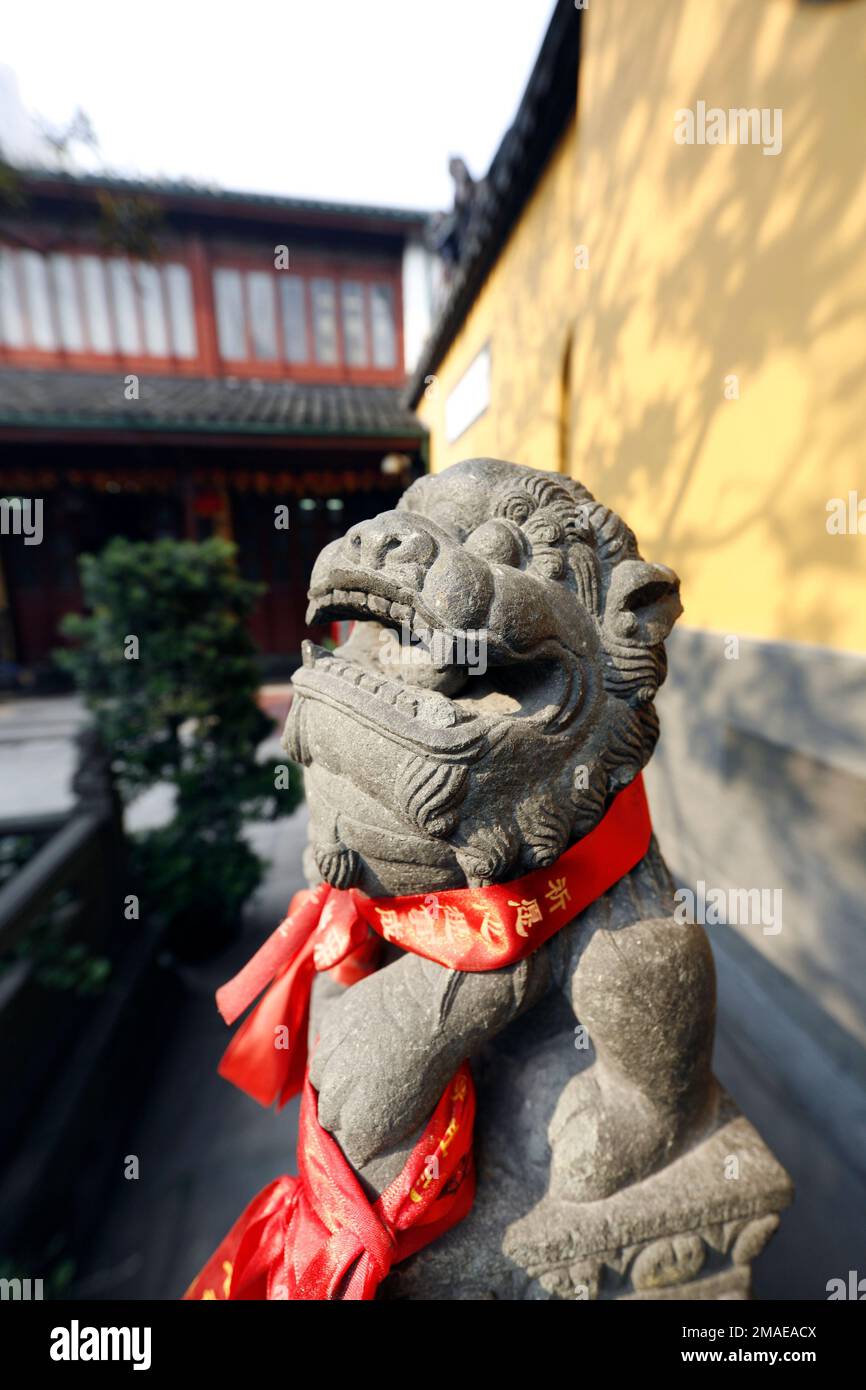 Shanghai, China, the Jade Buddha temple Shanghai inner courtyard ...