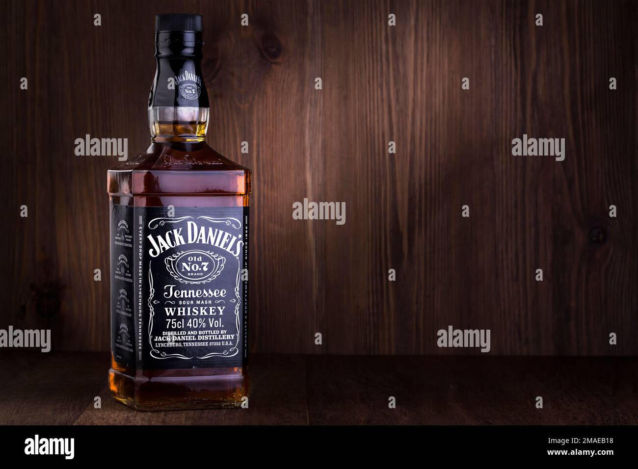 CHISINAU, MOLDOVA- February 05. 2016. Photo of bottle of "Jack Daniel's ...