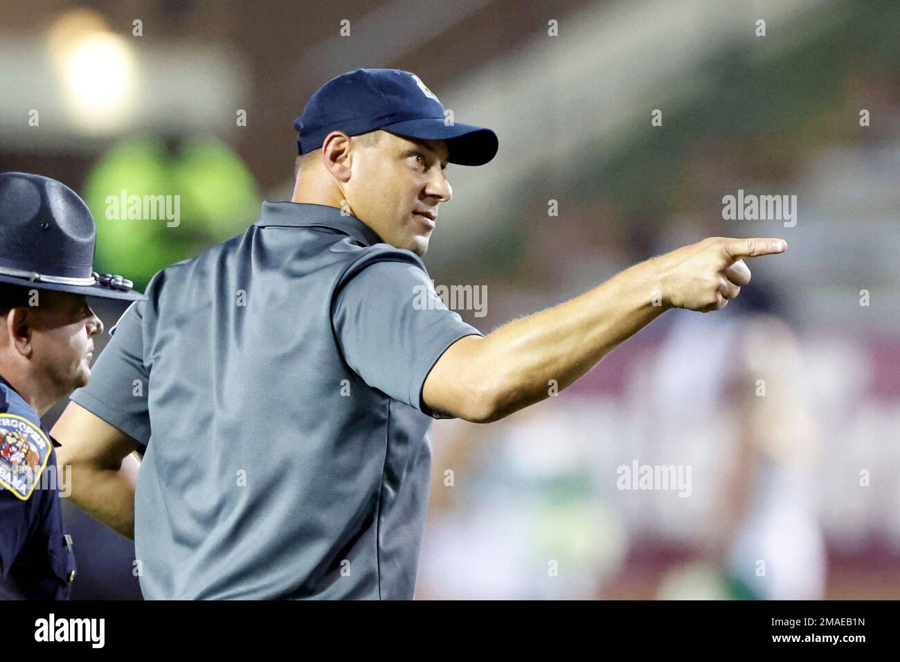 Troy head coach Jon Sumrall reacts after his team defeated Marshall in ...