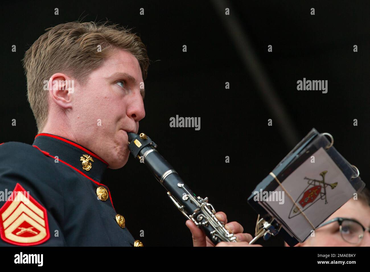 U.S. Marine Corps SSgt. Elizabeth Pargin, a clarinet instrumentalist with the 2d Marine Division ...