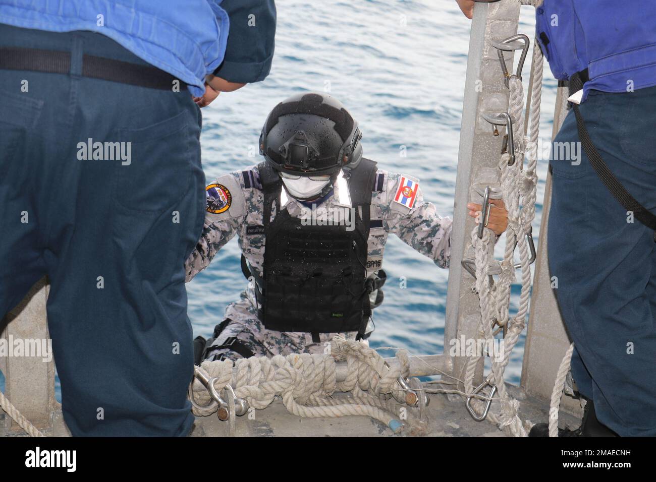 220526-N-EU544-8845 GULF OF THAILAND (May 26, 2022) A member of the ...