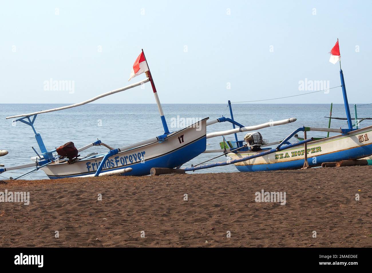 traditional Balinese boats, Lovina Beach, Buleleng Regency, Bali ...