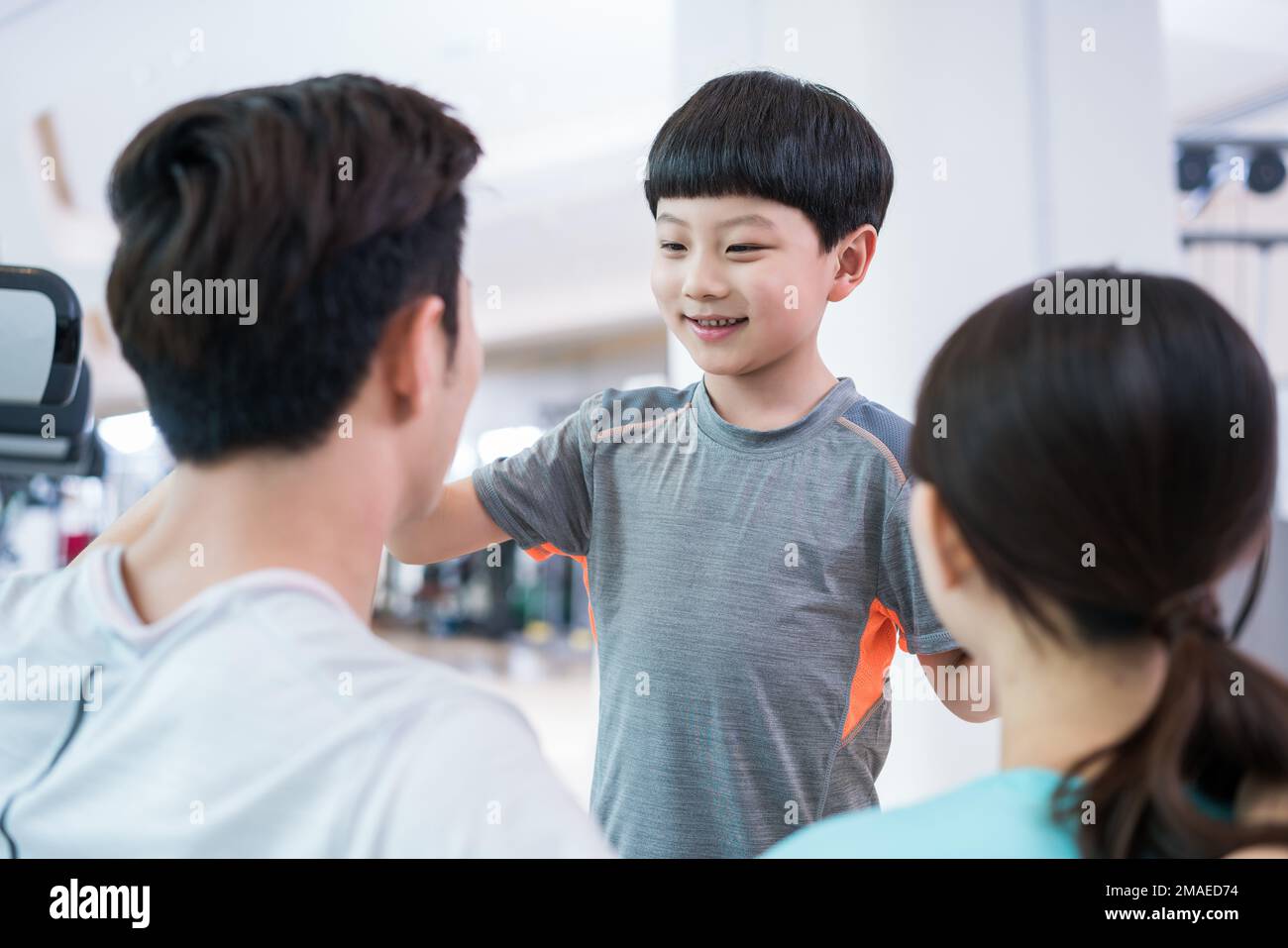 Three in the gym for a workout Stock Photo - Alamy