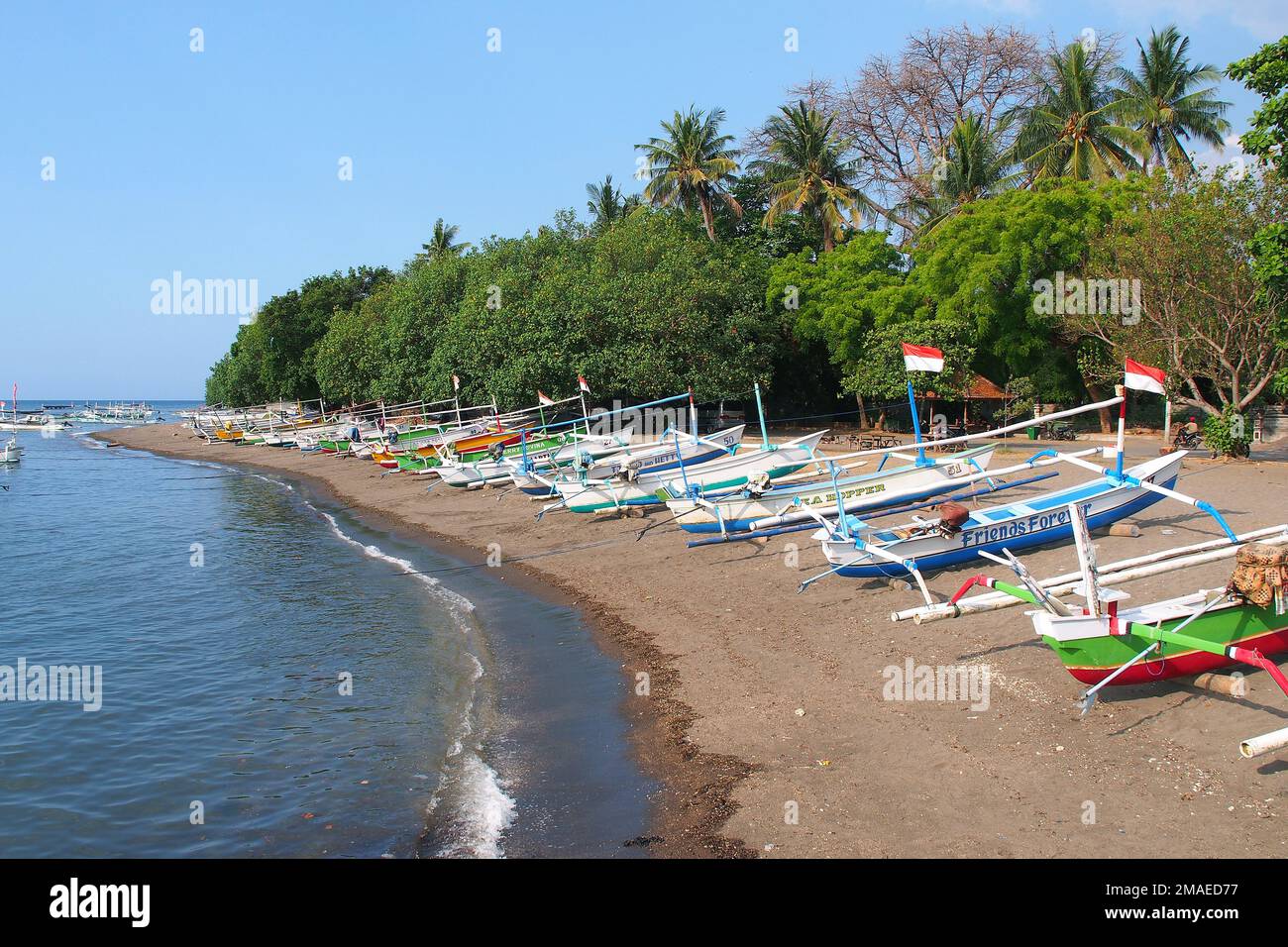 traditional Balinese boats, Lovina Beach, Buleleng Regency, Bali ...