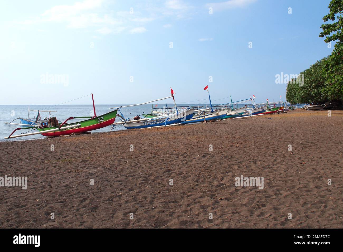 traditional Balinese boats, Lovina Beach, Buleleng Regency, Bali ...