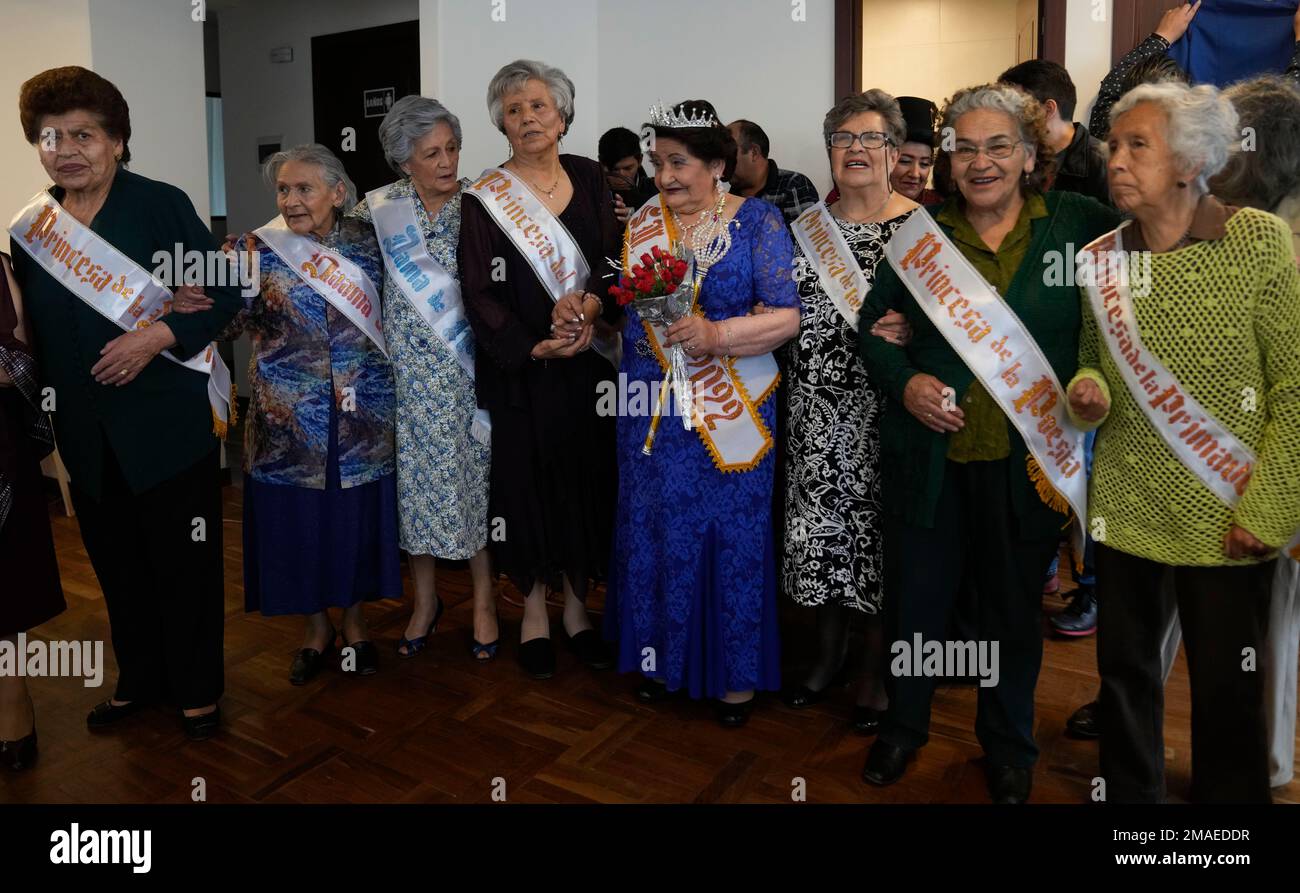 Mery I, center, and her princesses pose for a photo after the ...