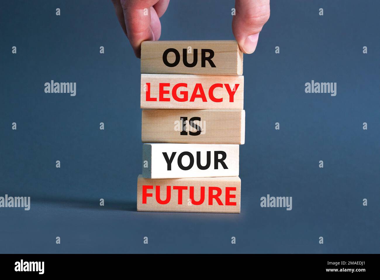 Legacy and future symbol. Concept words Our legacy is your future on ...