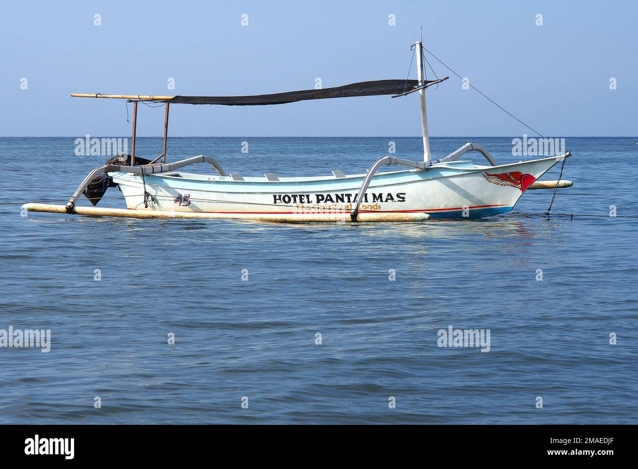 traditional Balinese boat, Lovina Beach, Buleleng Regency, Bali ...