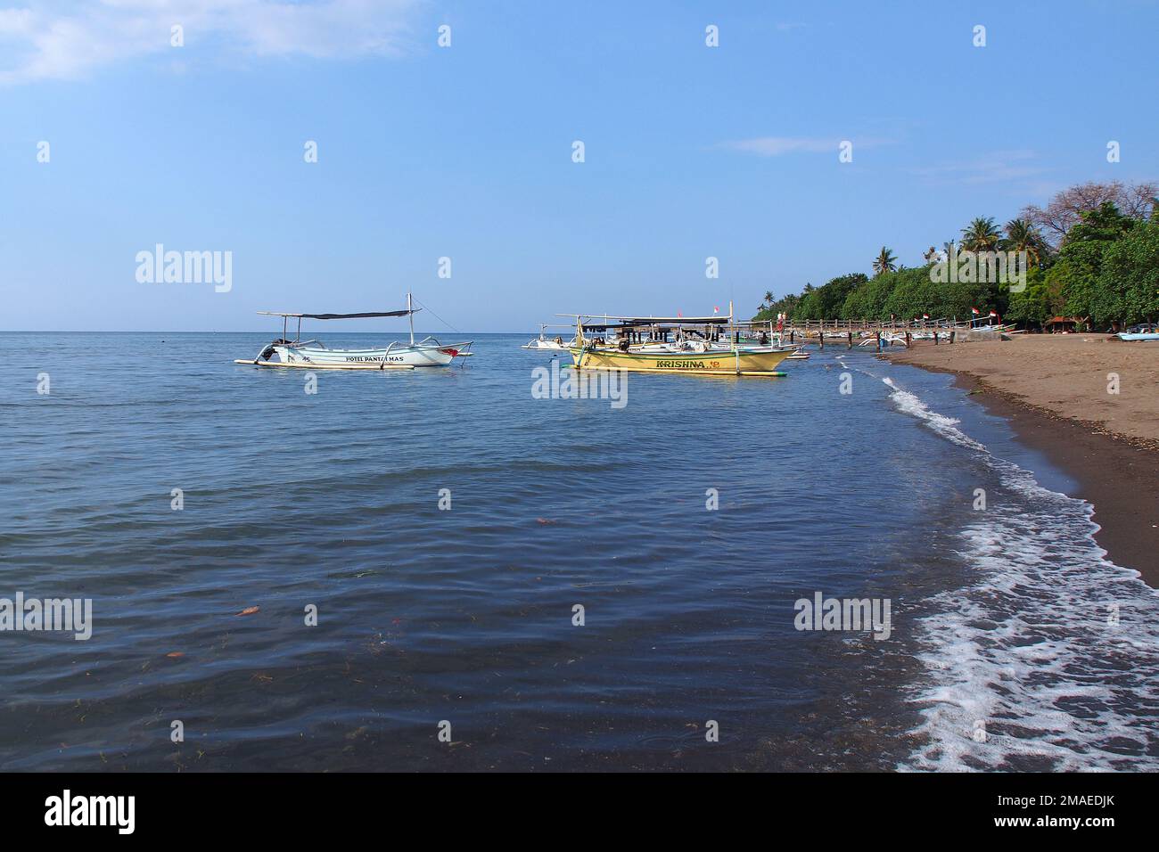 traditional Balinese boats, Lovina Beach, Buleleng Regency, Bali ...