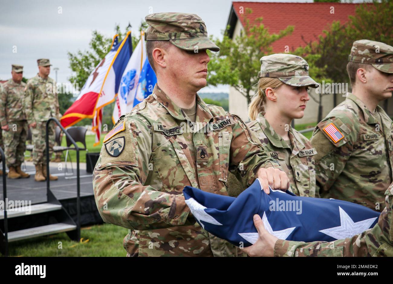 Staff Sgt. Devin Hilgenberg, a funeral honors assistant with the Iowa ...