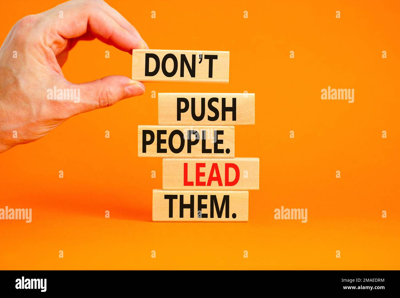 Push or lead people symbol. Concept words Do not push people lead them ...