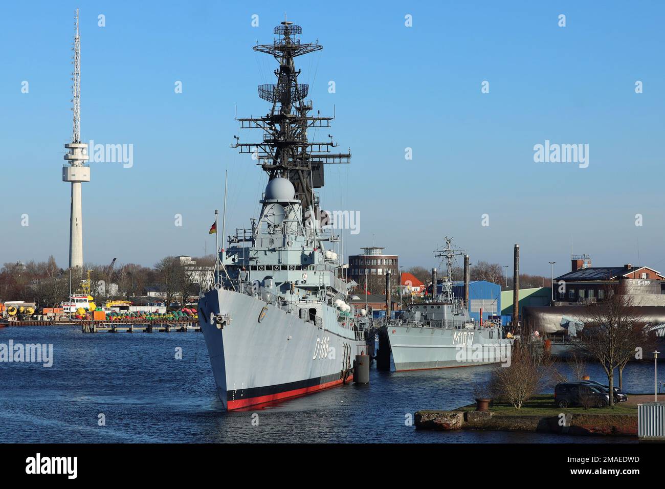 WILHELMSHAVEN, GERMANY - JANUARY 18, 2023: Guided missile destroyer ...