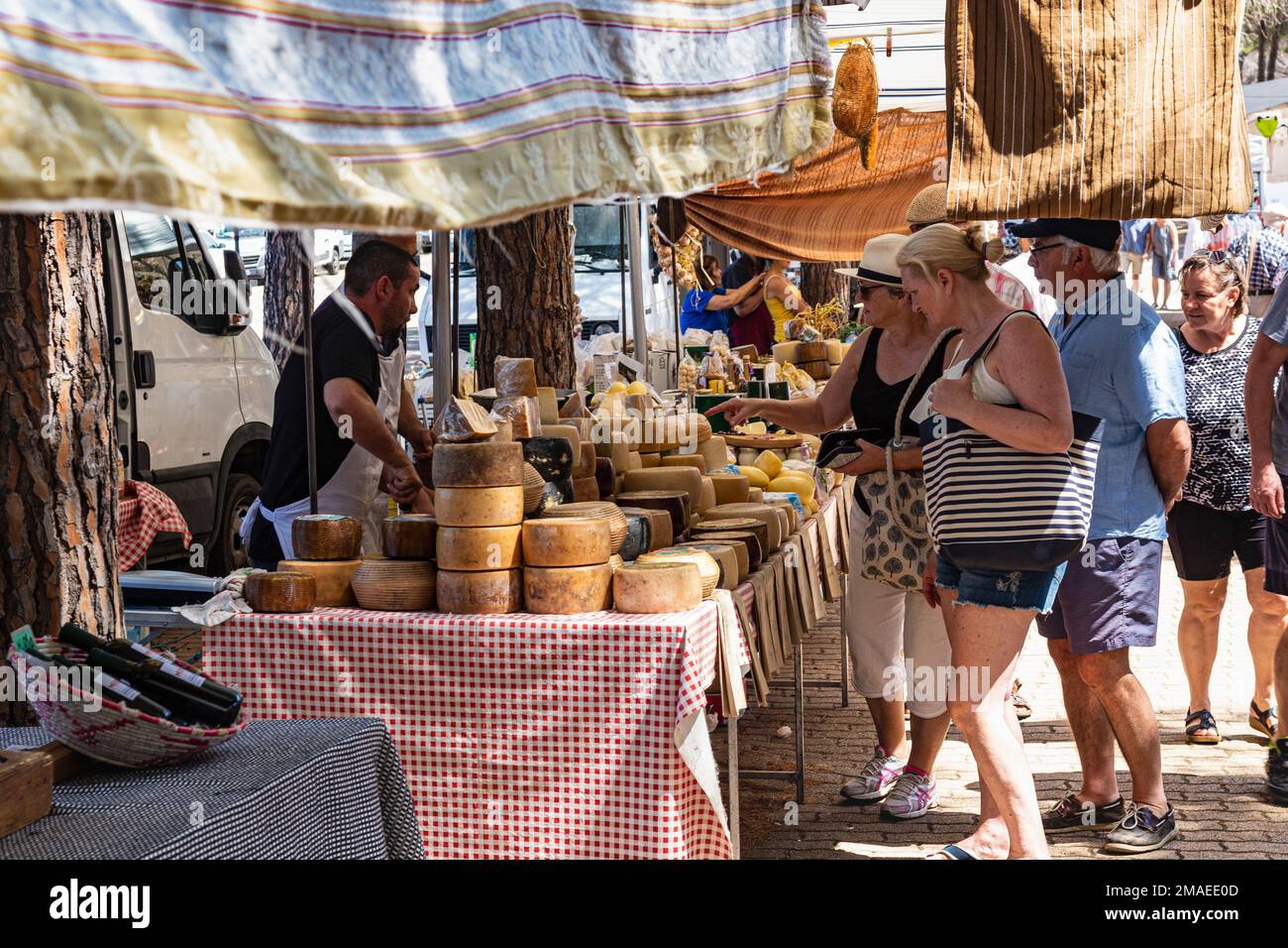 Local Sardinian Cheesemonger (Formaggiaio) and Customers Choosing ...