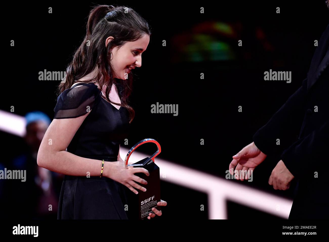 Actress Renata Lerman after receiving Silver Shell Donostia Award for ...