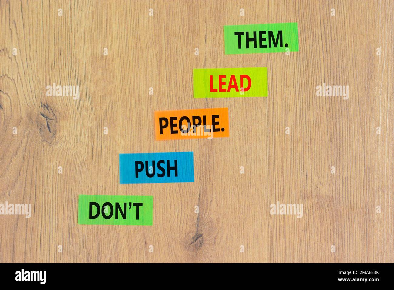 Push or lead people symbol. Concept words Do not push people lead them ...