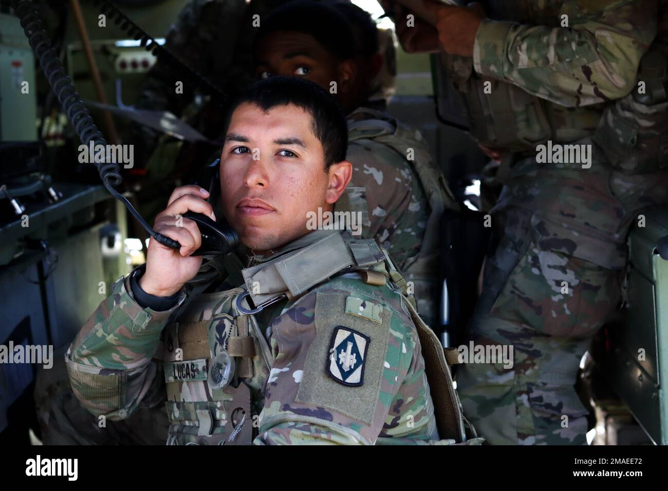 Staff Sgt. Lucas waits for fire mission during 2nd Battalion, 4th Field ...