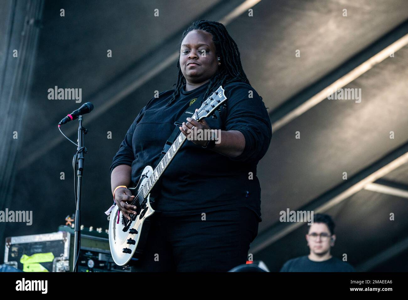 Diamond Rowe of Tetrarch performs at the Louder Than Life Music ...