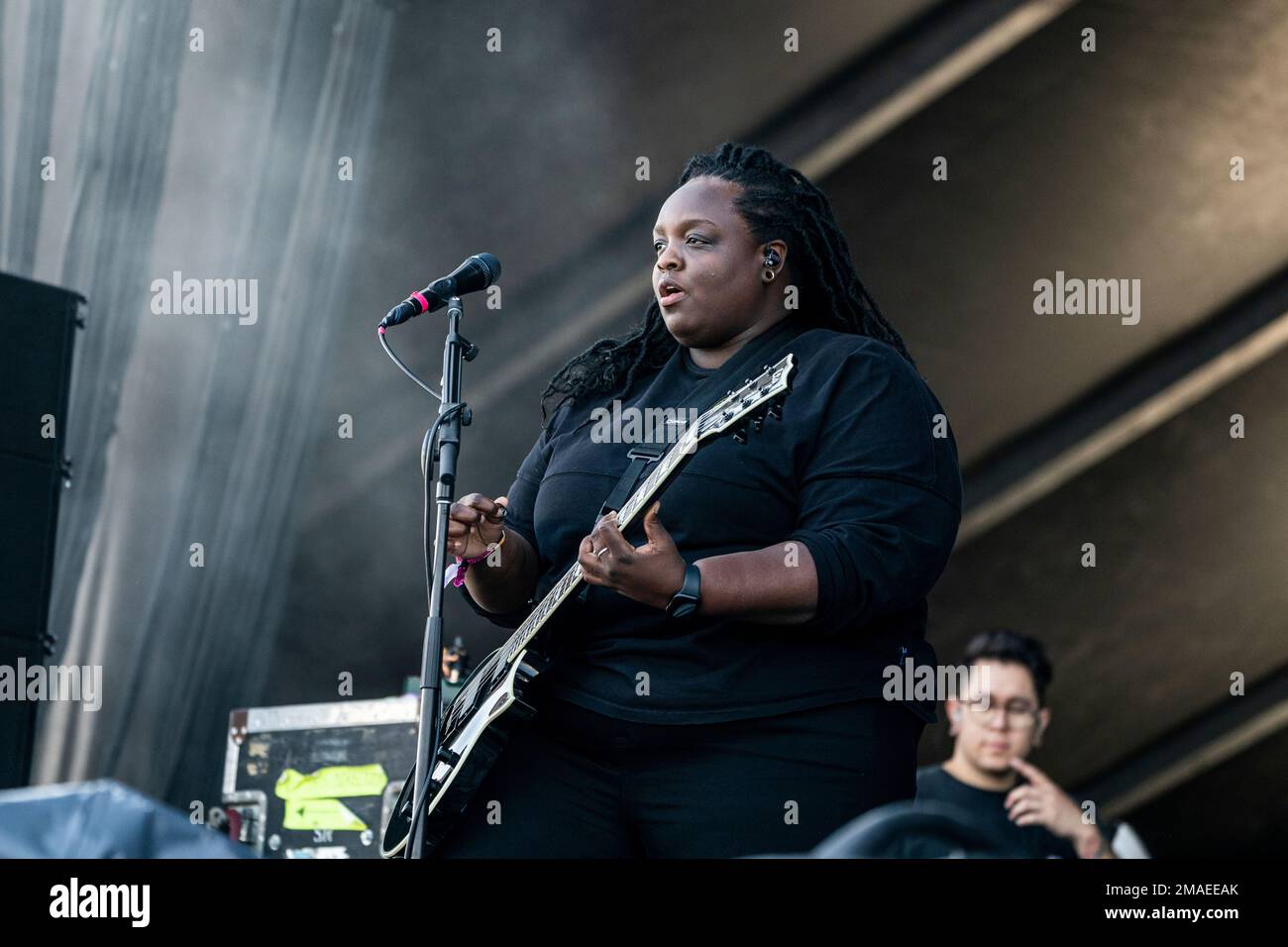 Diamond Rowe of Tetrarch performs at the Louder Than Life Music ...
