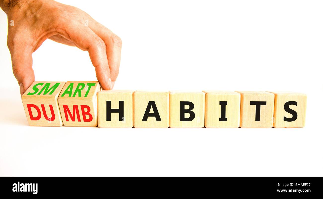 Smart or dumb habits symbol. Concept word Smart habits and Dumb habits ...
