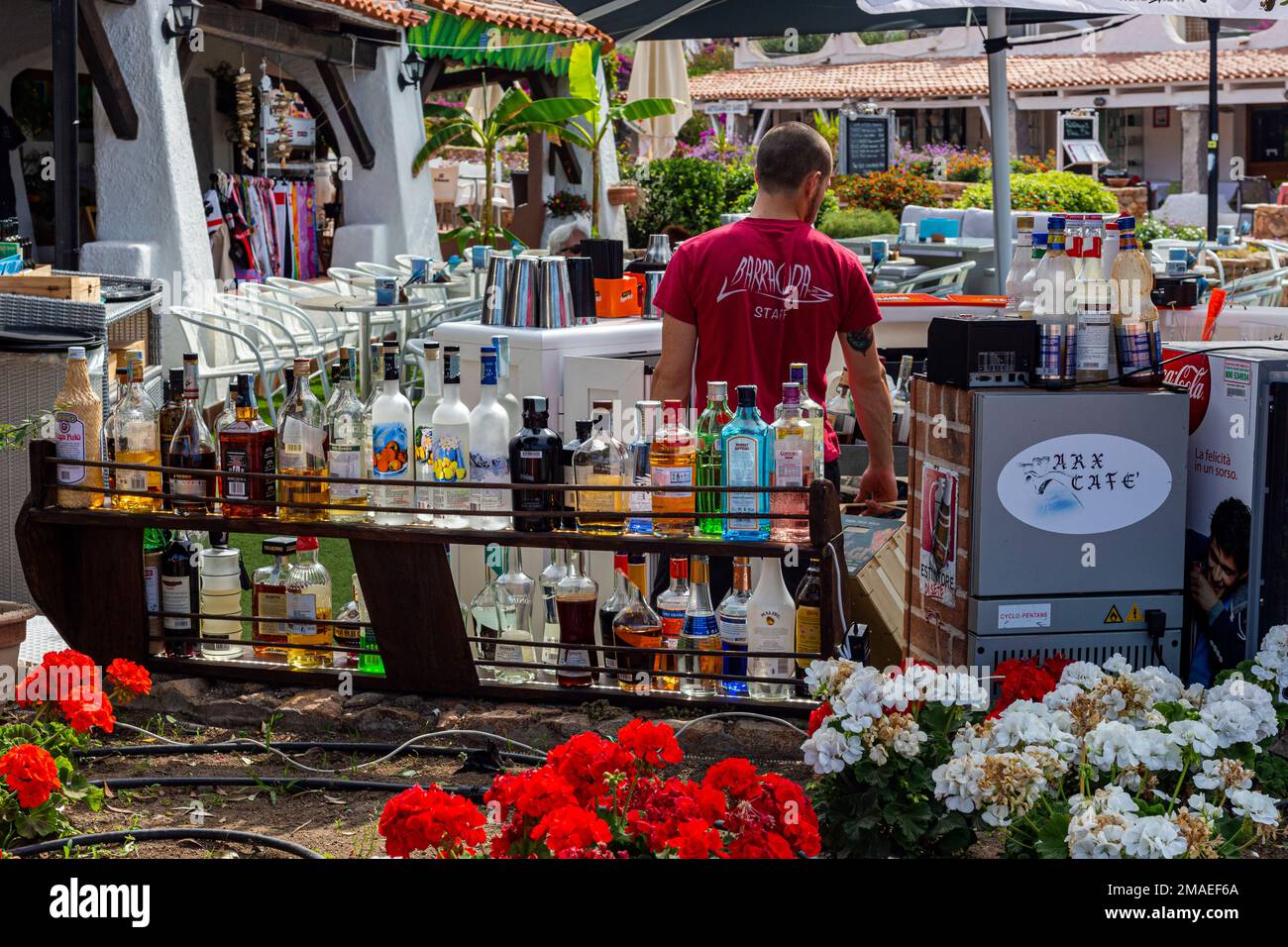 Bartender Checking his Stock Ready for The Days Customers at a Popular ...