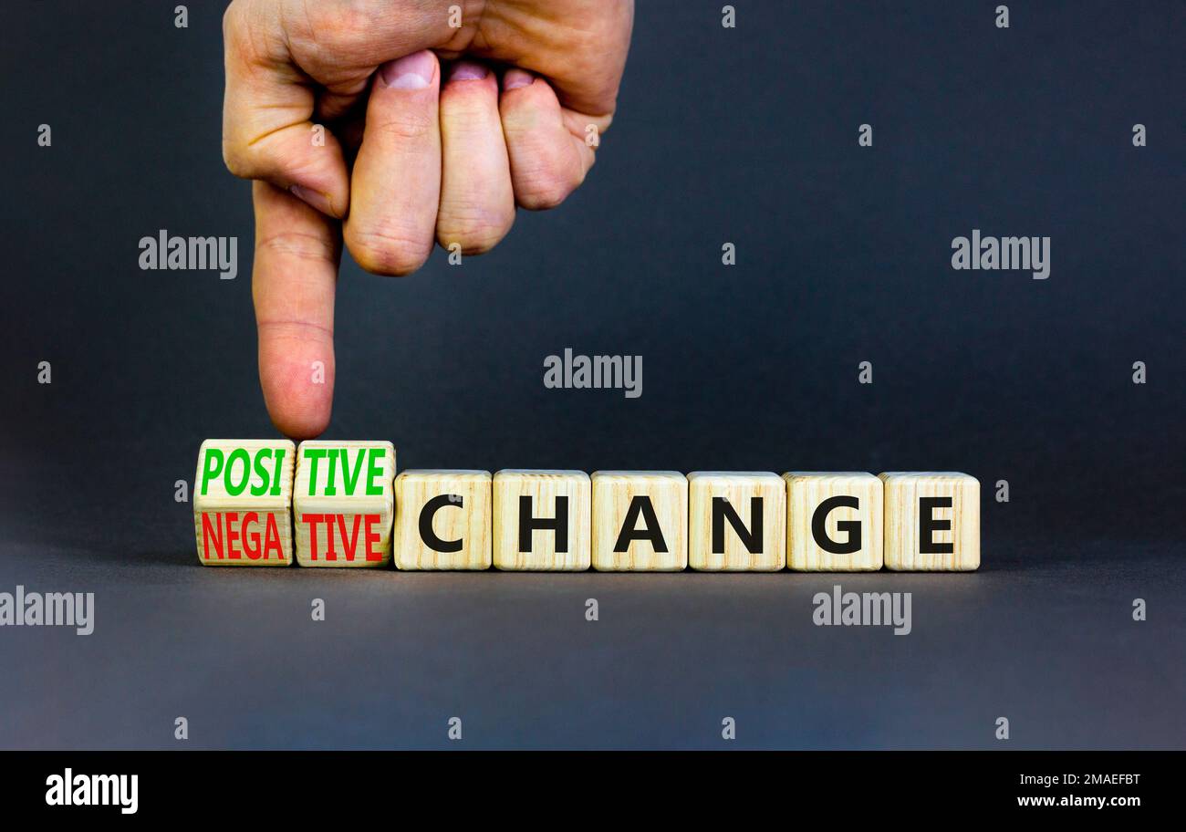 Positive or negative change symbol. Concept word Positive change ...