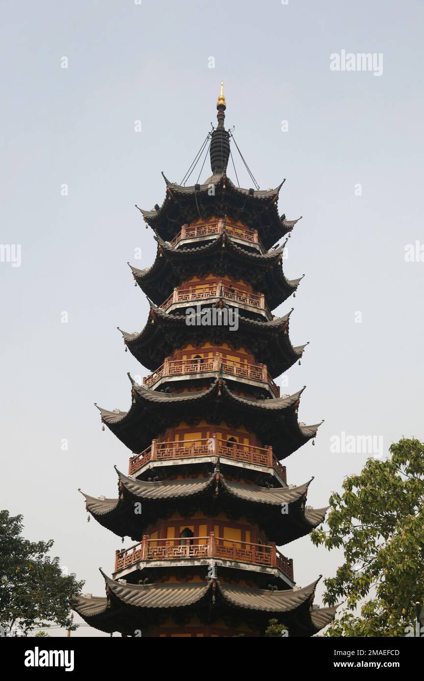 China, Shanghai, Longhua Temple Pagoda Stock Photo - Alamy