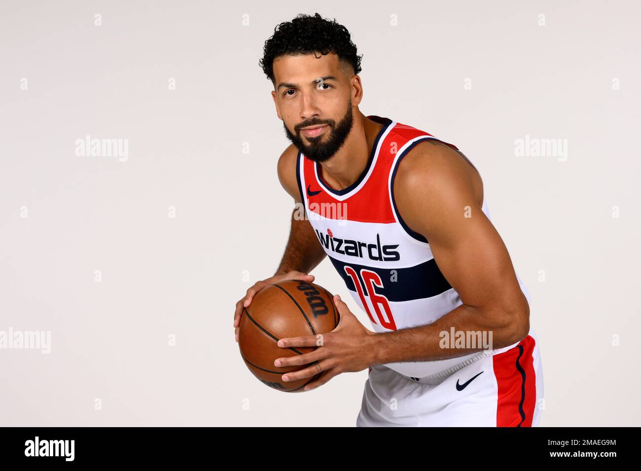 Washington Wizards forward Anthony Gill poses for a photograph during ...
