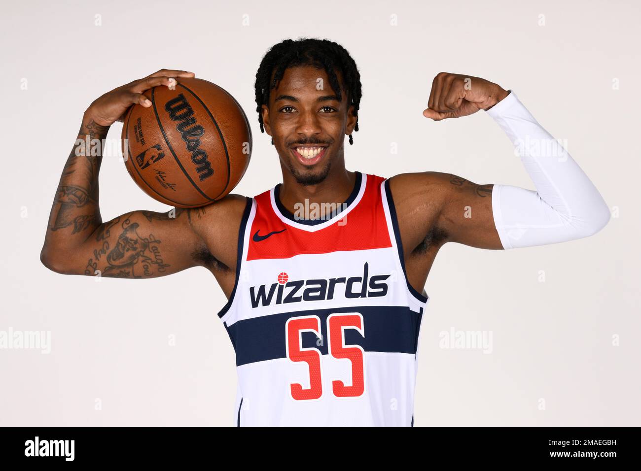 Washington Wizards guard Delon Wright poses for a photograph during an ...