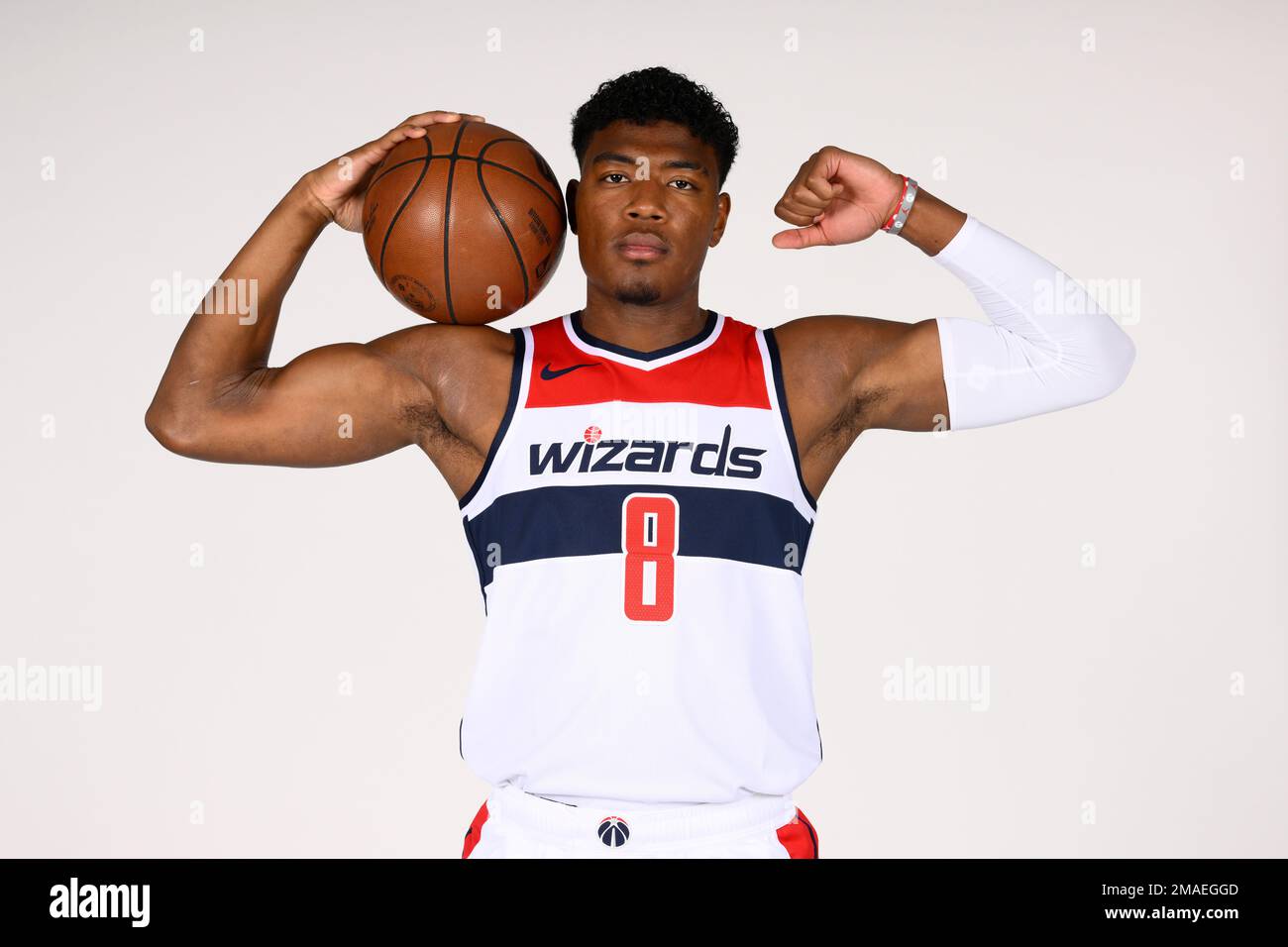 Washington Wizards forward Rui Hachimura (8) poses for a photograph ...